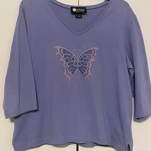 Christine Alexander | Tops | Y2k Bedazzled Butterfly Christine ...